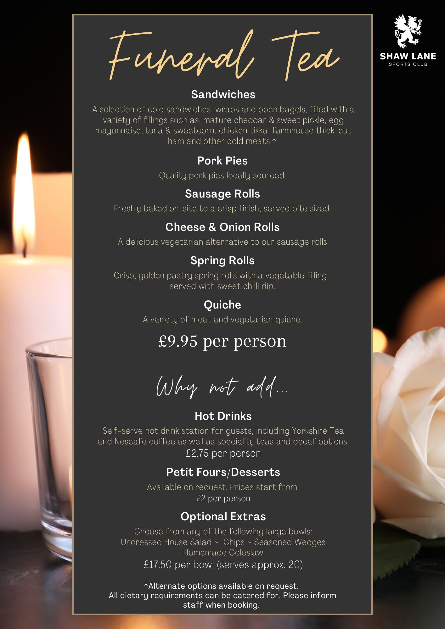 Funeral Teas and Catering | Shaw Lane, Barnsley